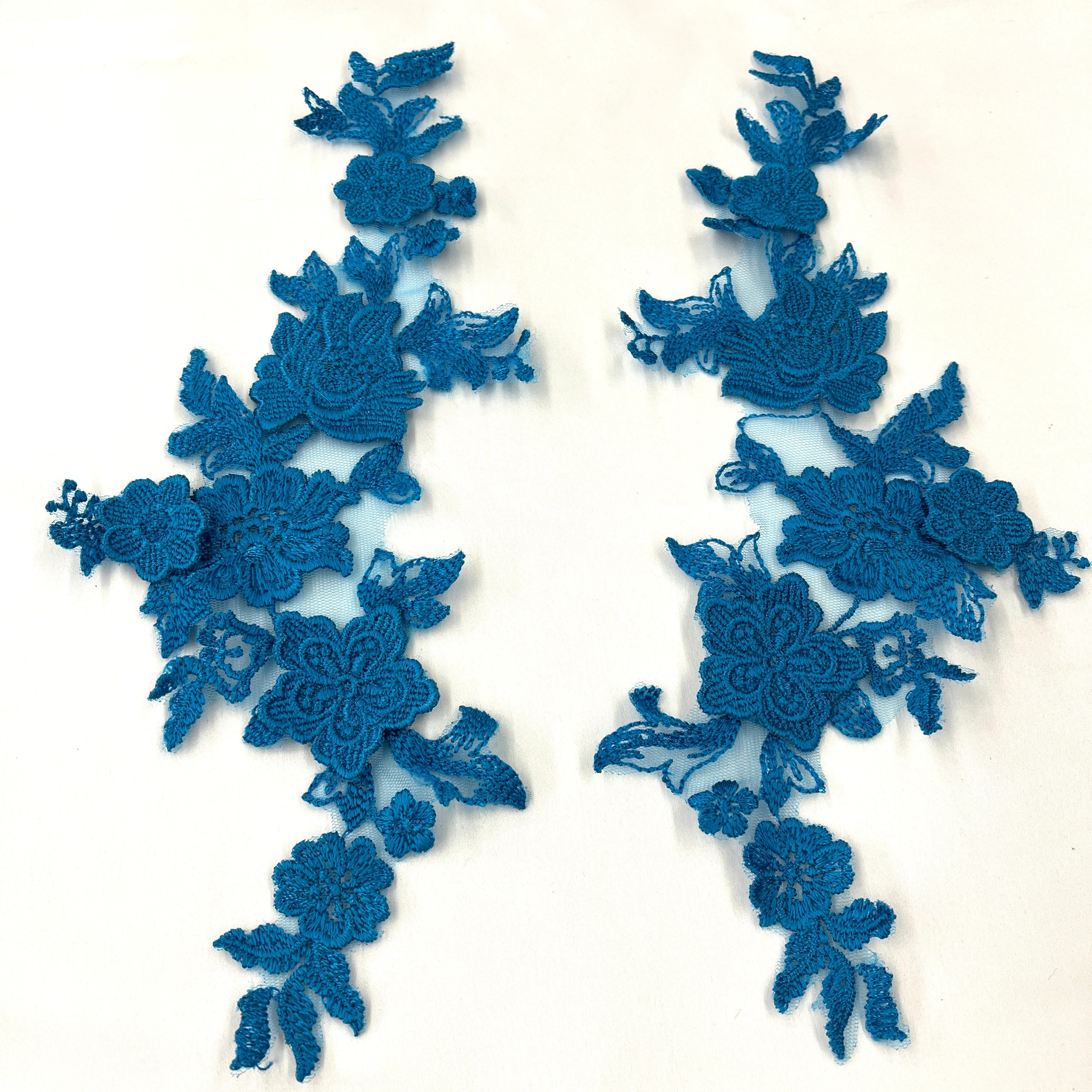 3D Floral Lace Applique Embroidered on 100% Polyester Net Mesh | Lace