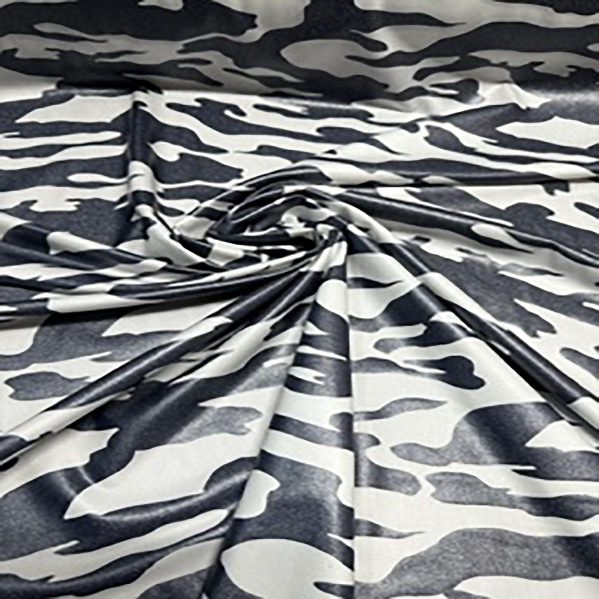 Army Stretch Polyester Spandex Fabric Silver Foil | Spandex Palace